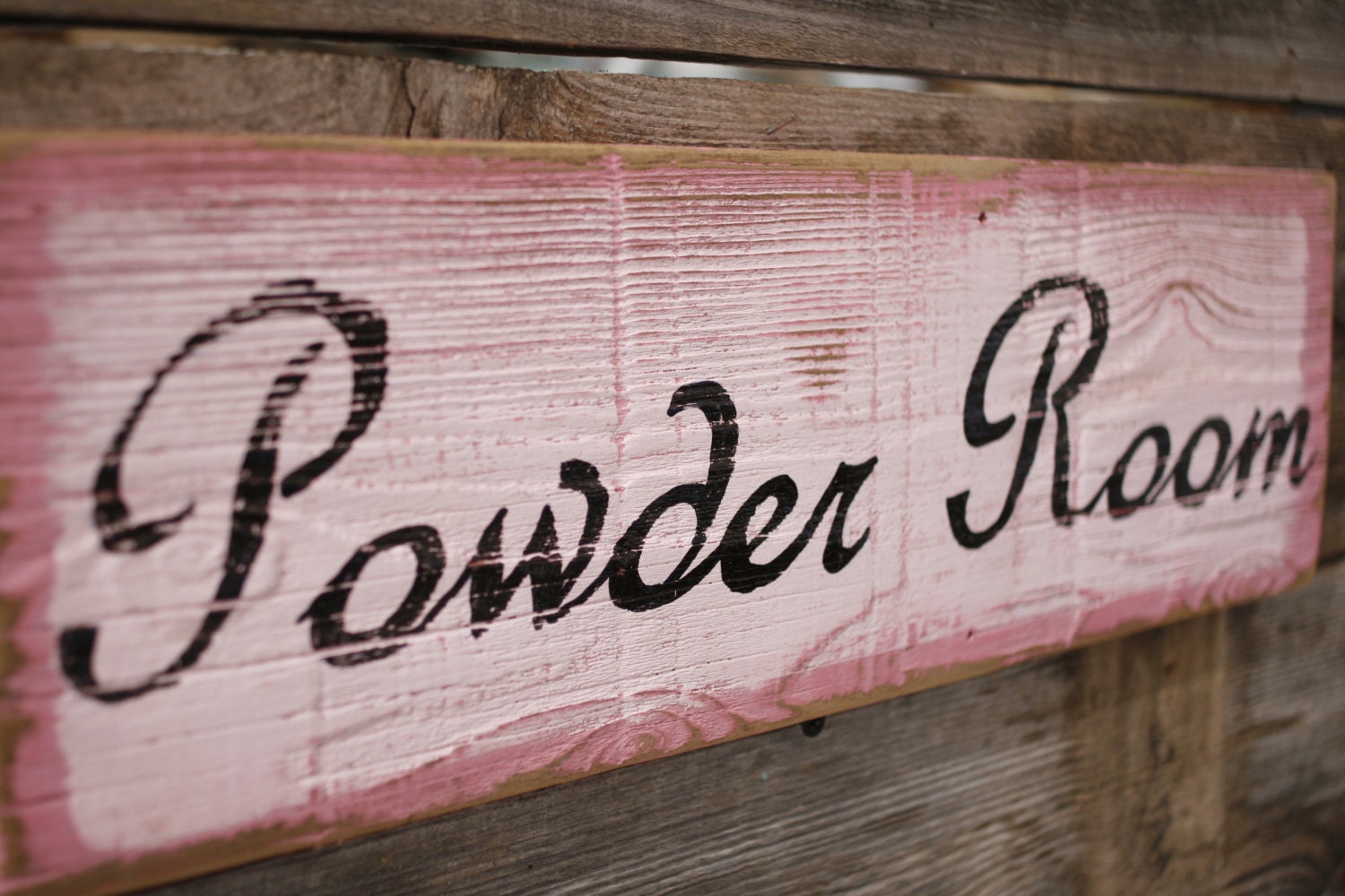 Powder Room Sign Rustic Reclaimed Wood Country Bathroom Decor