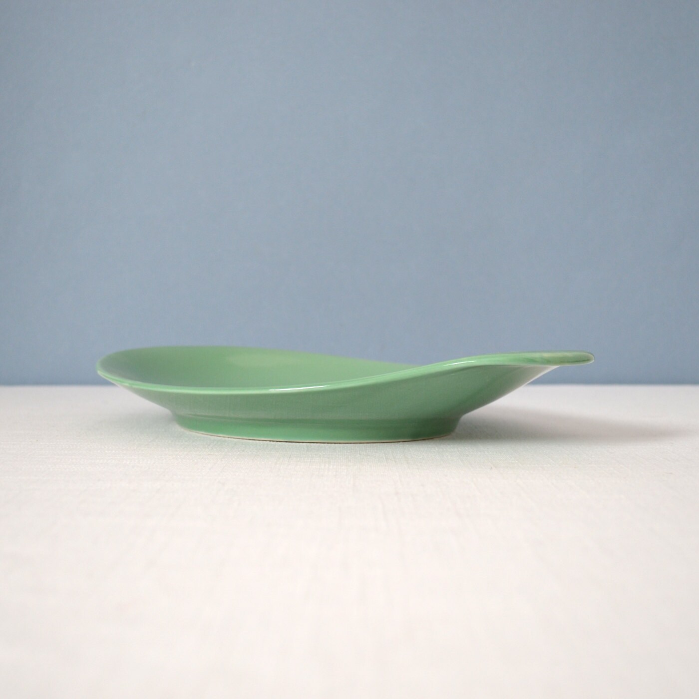 Eva Zeisel for Hall Tritone Green Oval Serving Platter