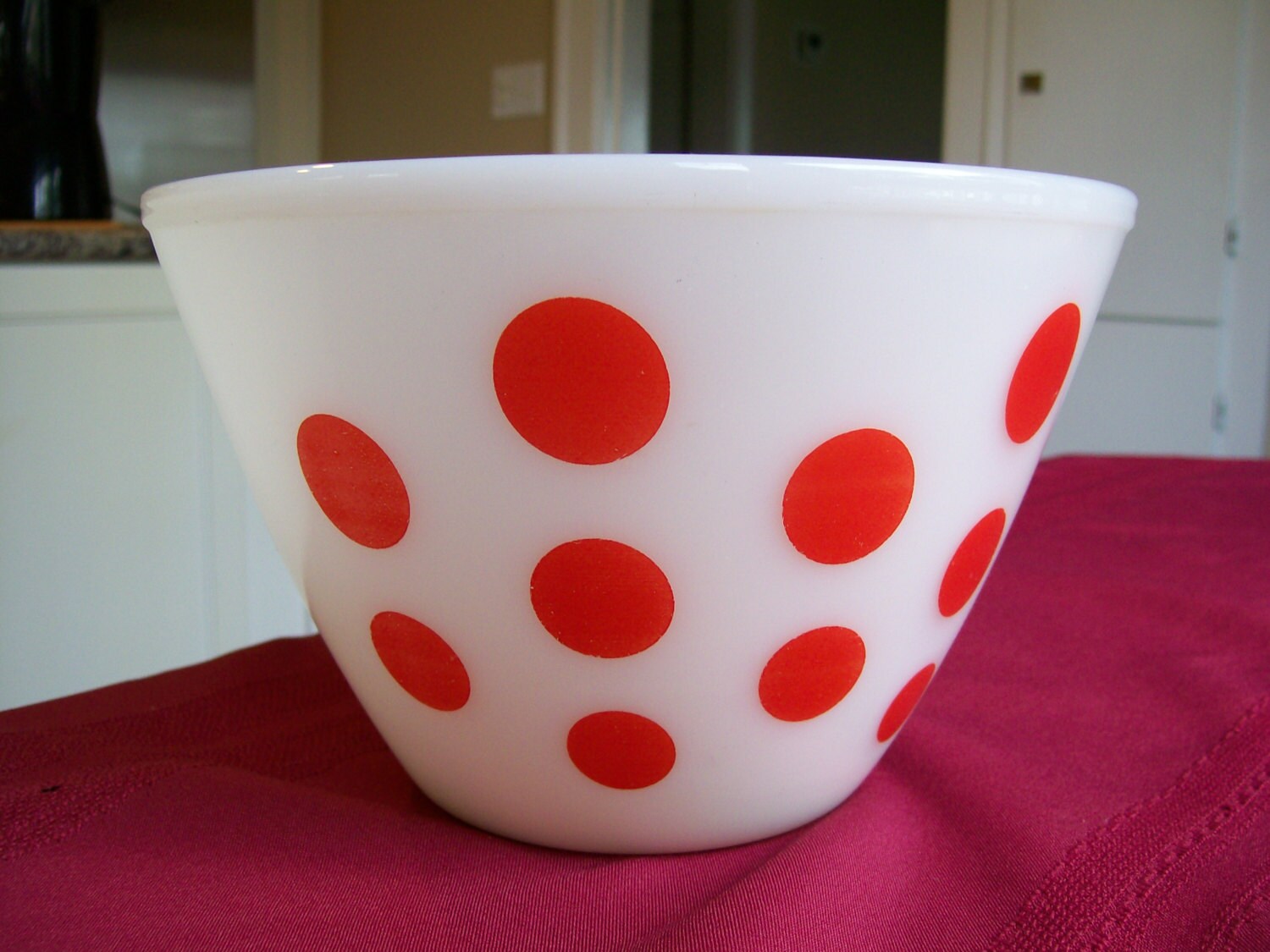 Vintage Fire King Red Dot Bowl- Oven Ware- 1950-Polka Dot – Haute Juice