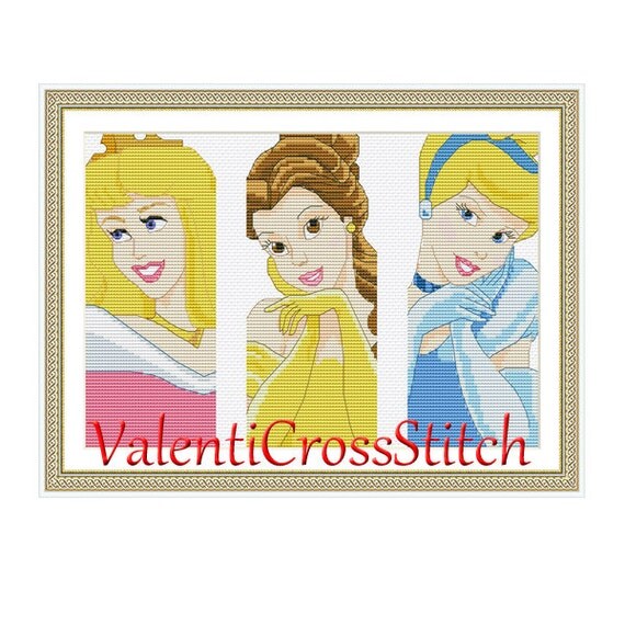 Disney PRINCESS Cross Stitch Pattern Patterns counted cross