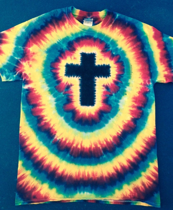Handmade Cross Tie Dye T-Shirt Free Shipping! tye die Christian