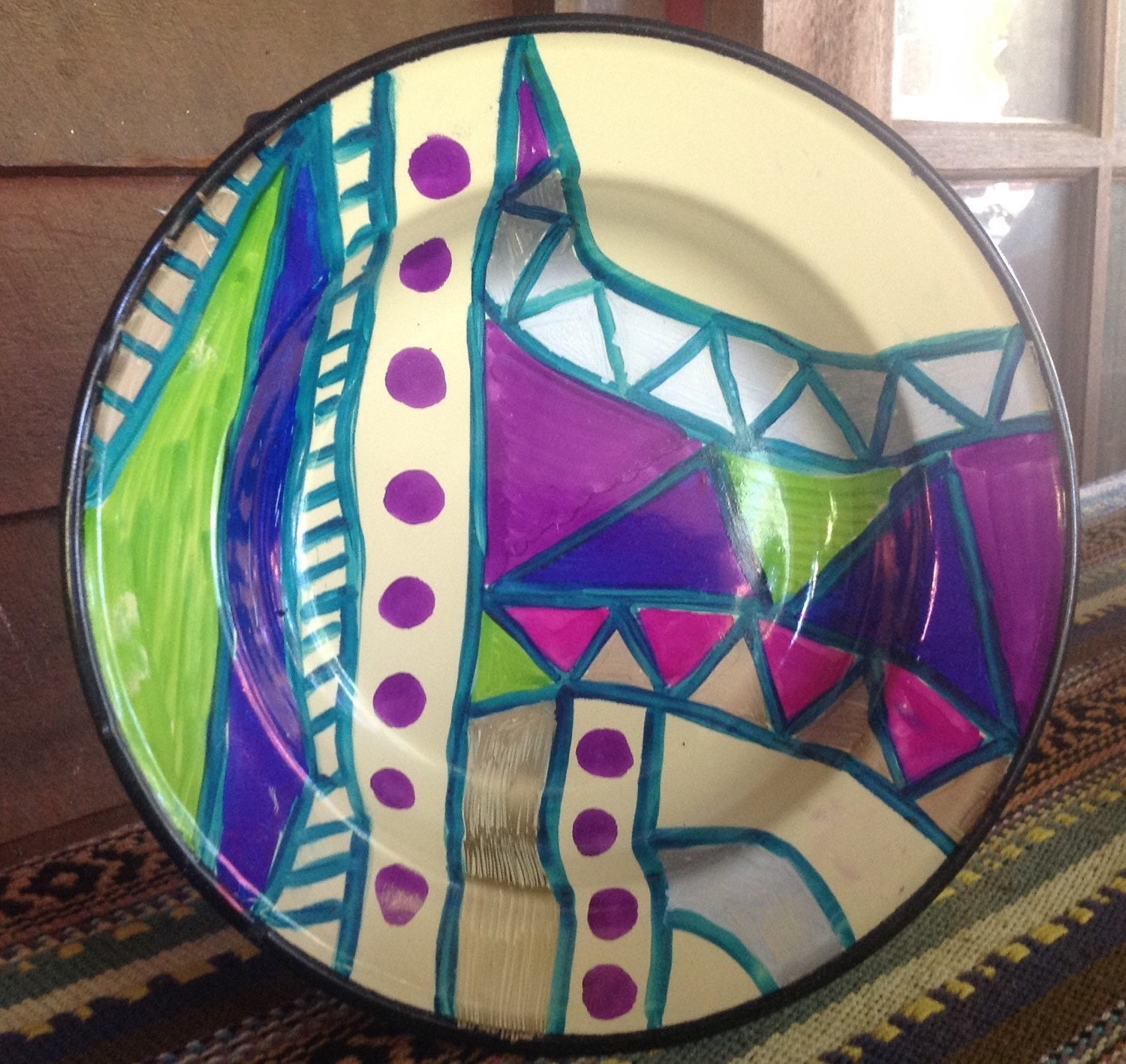 Unique Hand painted Metal Plate by AgnesWaterCollectble on Etsy