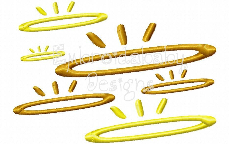 Halo Machine Embroidery Design 6 Sizes 1.5 2.5 3 3.5 4.5