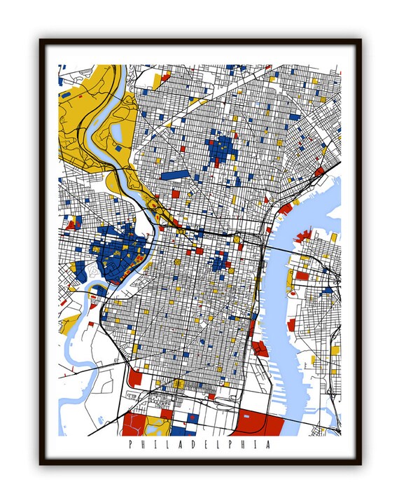 Philadelphia Map Art / Philadelphia Wall decor / Print