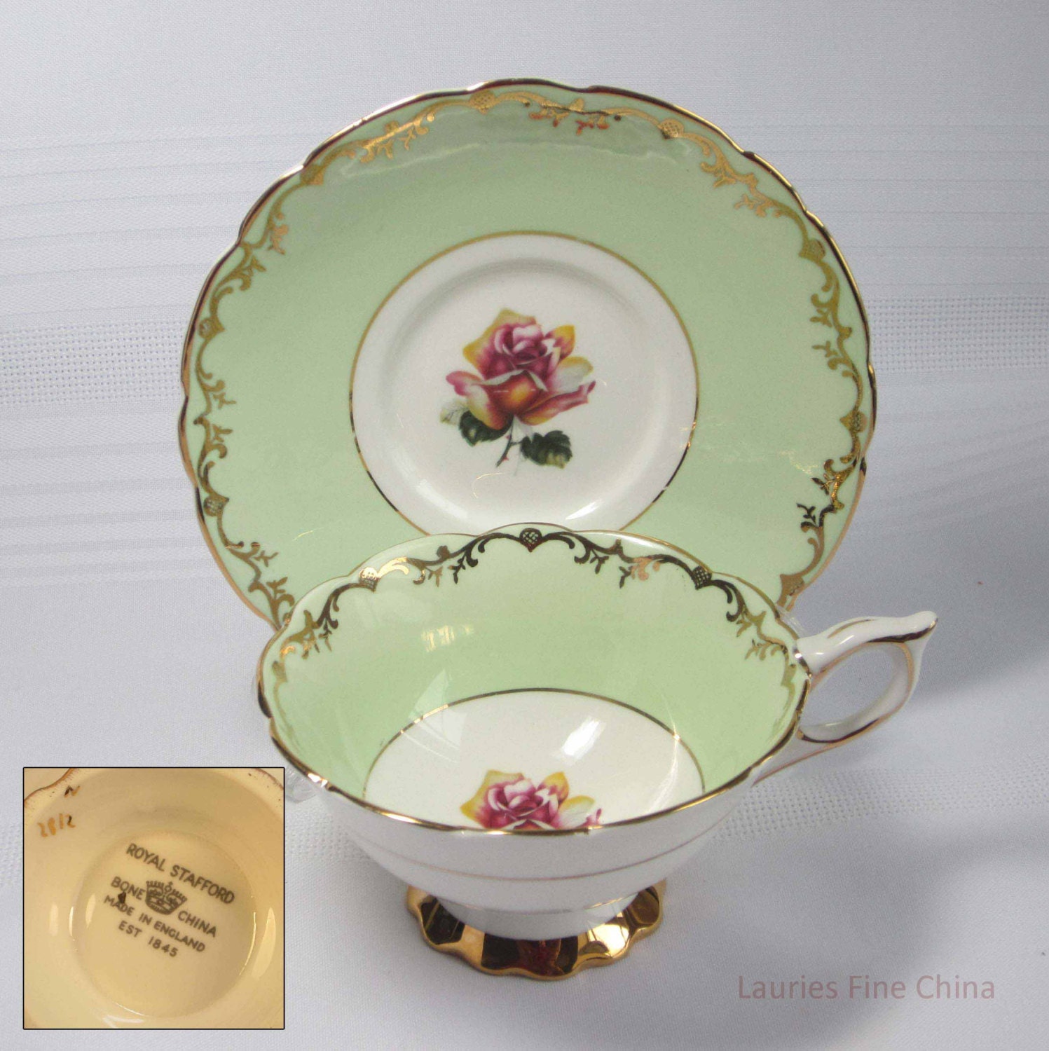 Vintage Royal Stafford by Thomas Poole 2812 Yellow Bone China Tea Cup ...