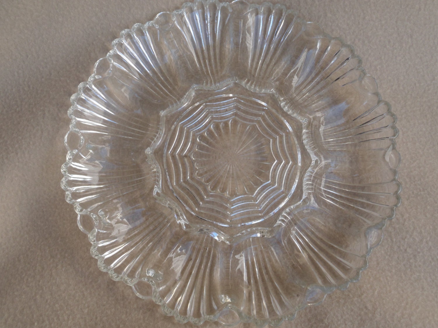 Reduced Deviled Egg Plate vintage 10 inch pressed glass – Haute Juice