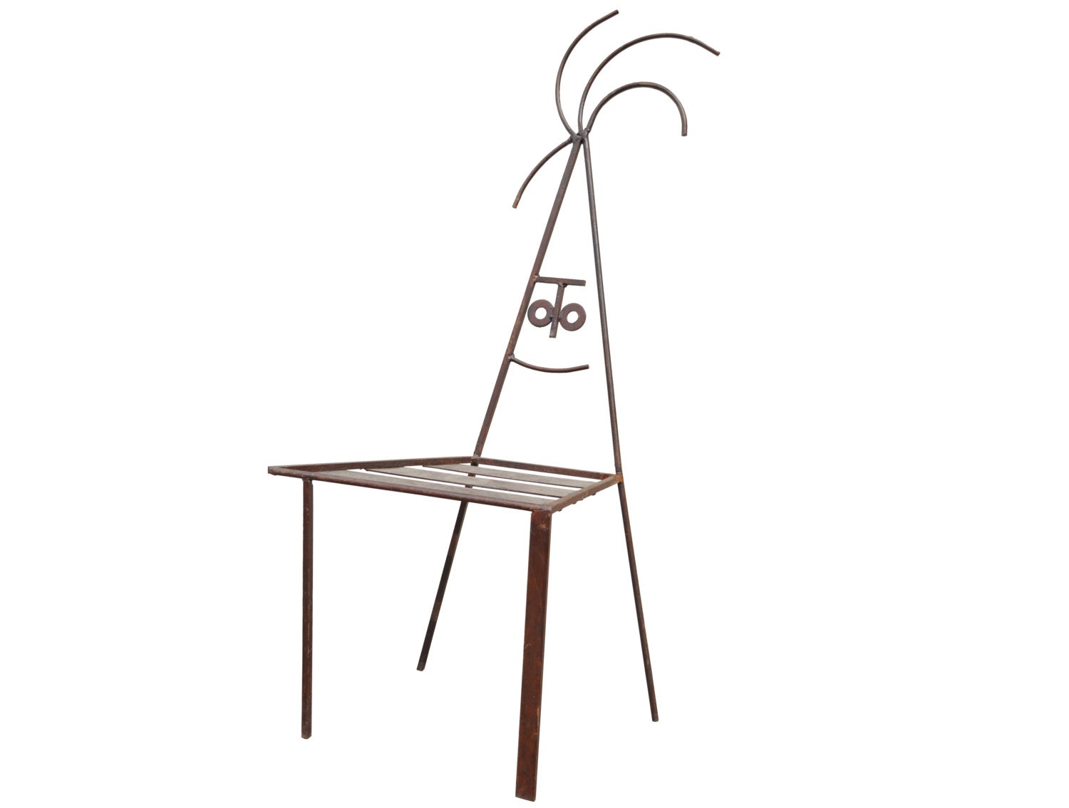 Whimsical Mid Century Modern Style Hand Crafted Wrought Iron Stick ...