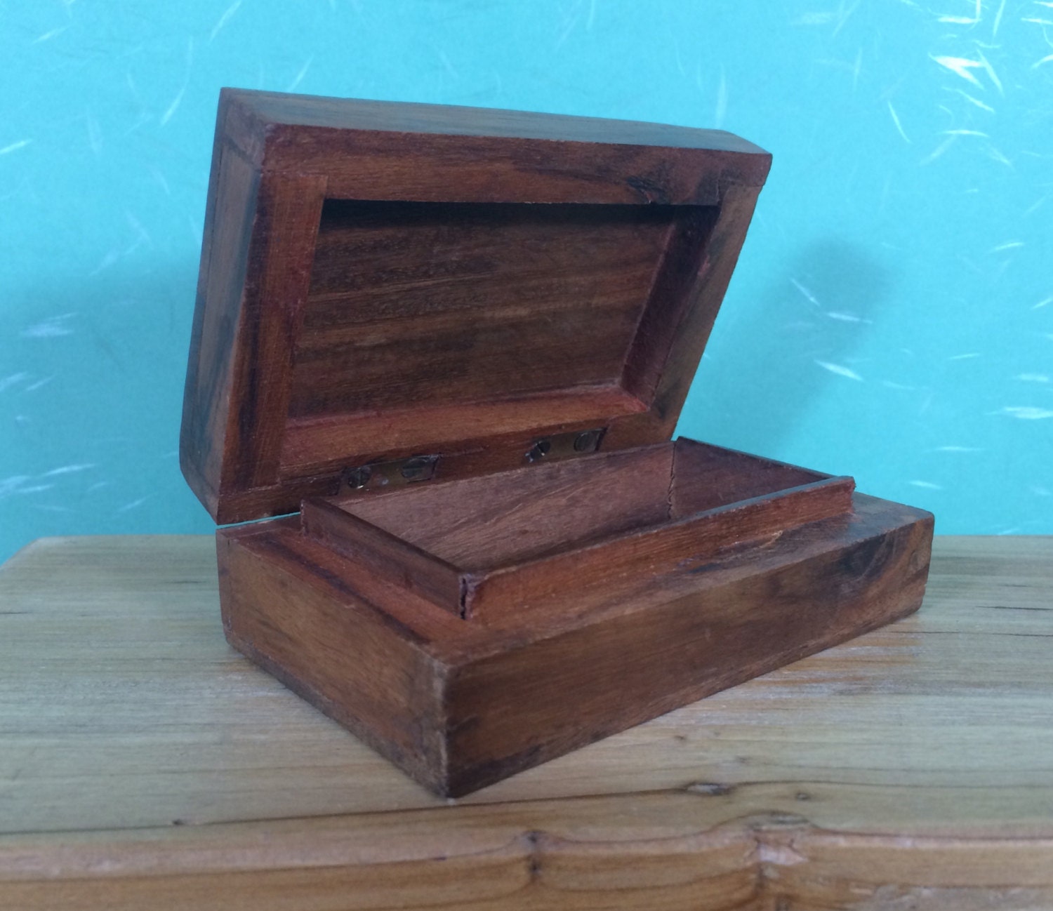 Vintage Carved Wood Box, Wood Trinket Box, Wooden Box with Lid, Wood ...