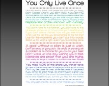 Unique yolo poster related items | Etsy