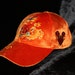 Orange Baseball Cap Queen Bird Silk Velvet Embroidery Glam