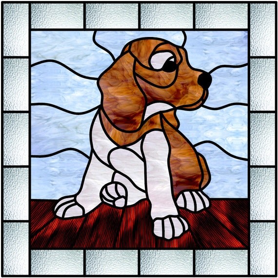 Items similar to Beagle stained glass pattern on Etsy