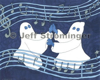 Ghost Dance Halloween Folk Art Print