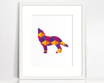 Popular items for geometric wolf on Etsy