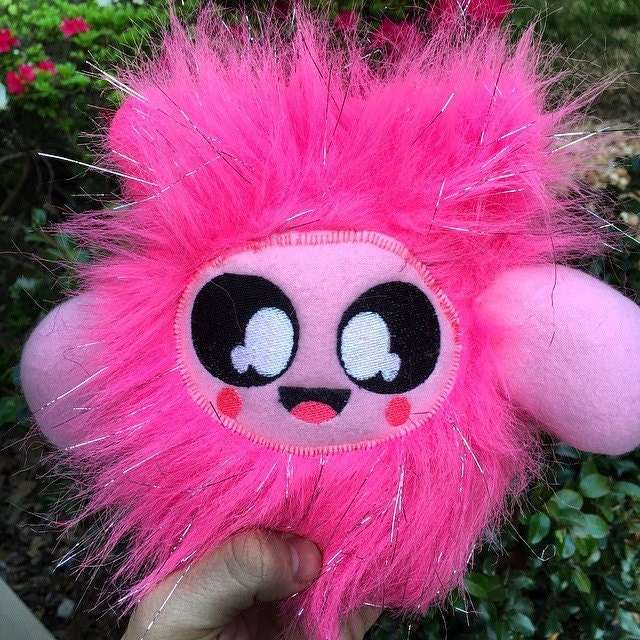 pink Monster Stuffed Animal pink Monster Toy pink by Spritelings
