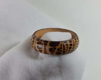 Pyrography bracelet | Etsy