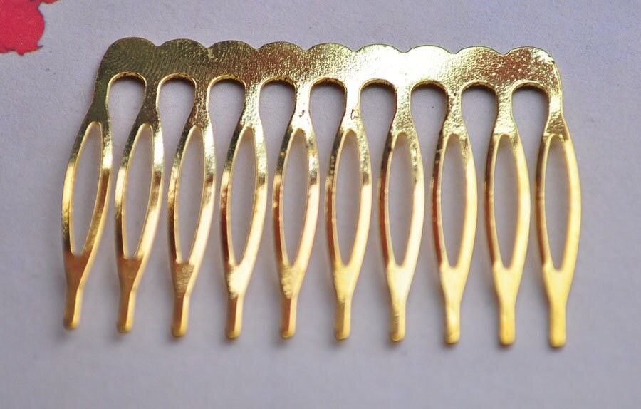 Gold Plated Metal Comb 30pcs Metal Hair Combs 10 by smallcommodity