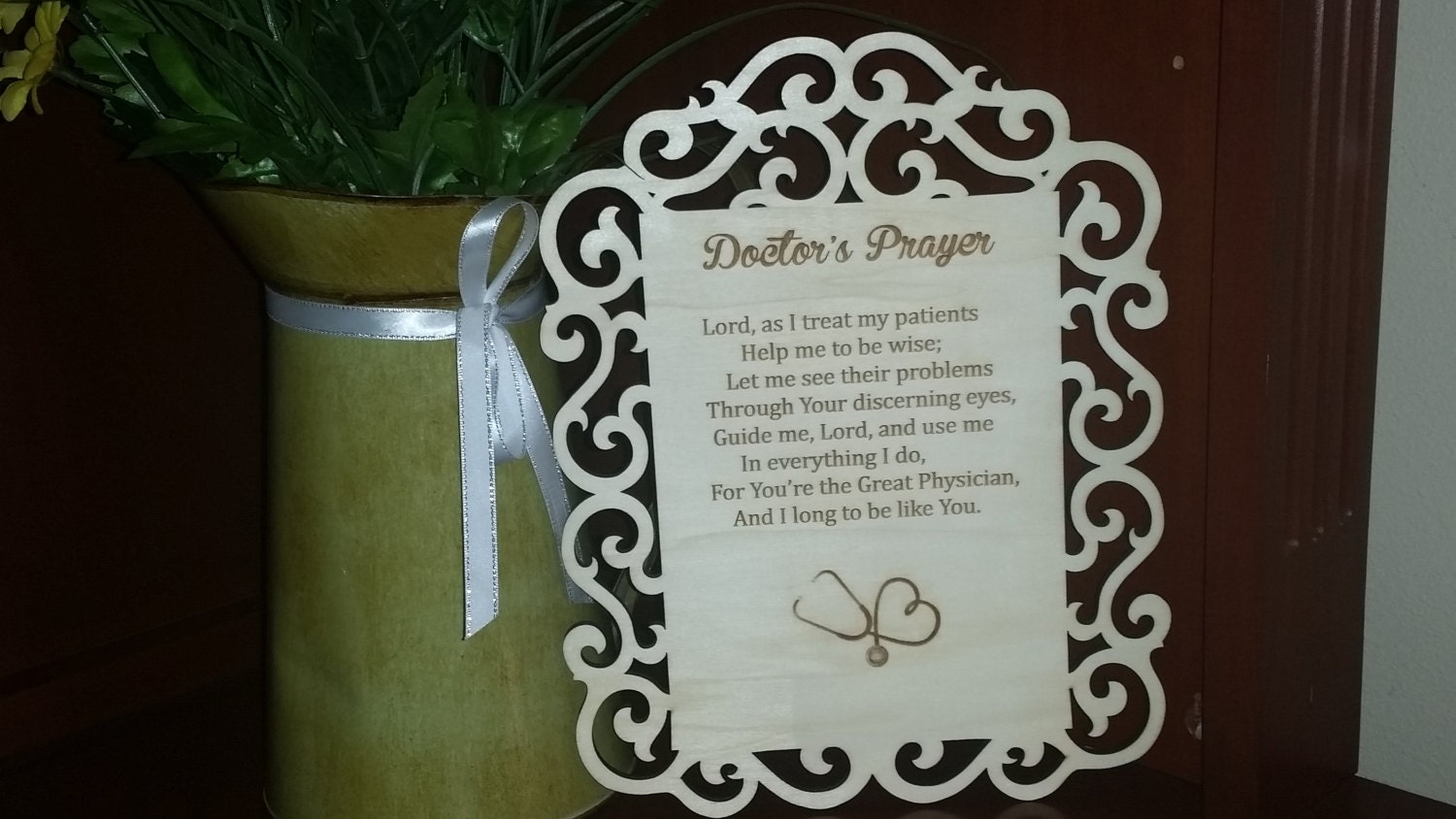 Doctor's Prayer Engraved Plaque Graduation Gift Doctor