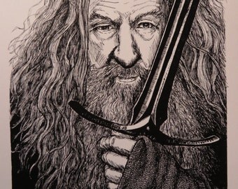 Gandalf drawing | Etsy