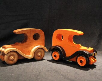 wooden toy cowon wheels farm animal wood by GmaGpaCrafts on Etsy