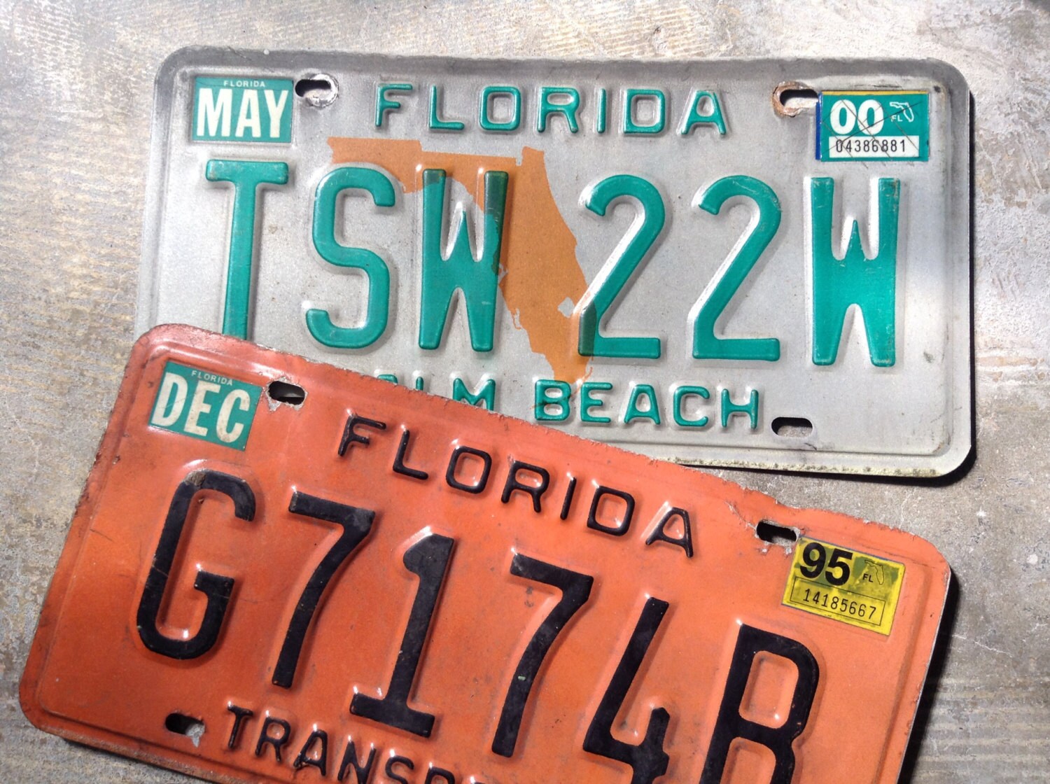 VINTAGE Florida License Plate Only Green And By Madeforfun