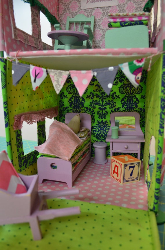 Two Story Fabric Dollhouse Pattern by lulush on Etsy