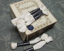 Vintage 1930s Box 27 skeins Peri-Lusta Convent Cotton Snow White ...