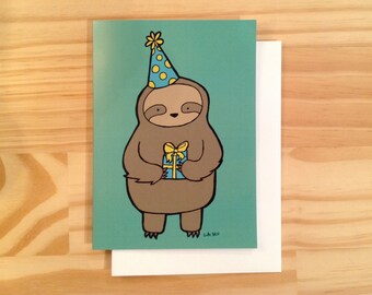 Sloth card | Etsy