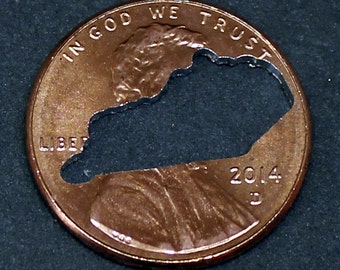Lucky penny with smiley face cut out by wardscorner on Etsy