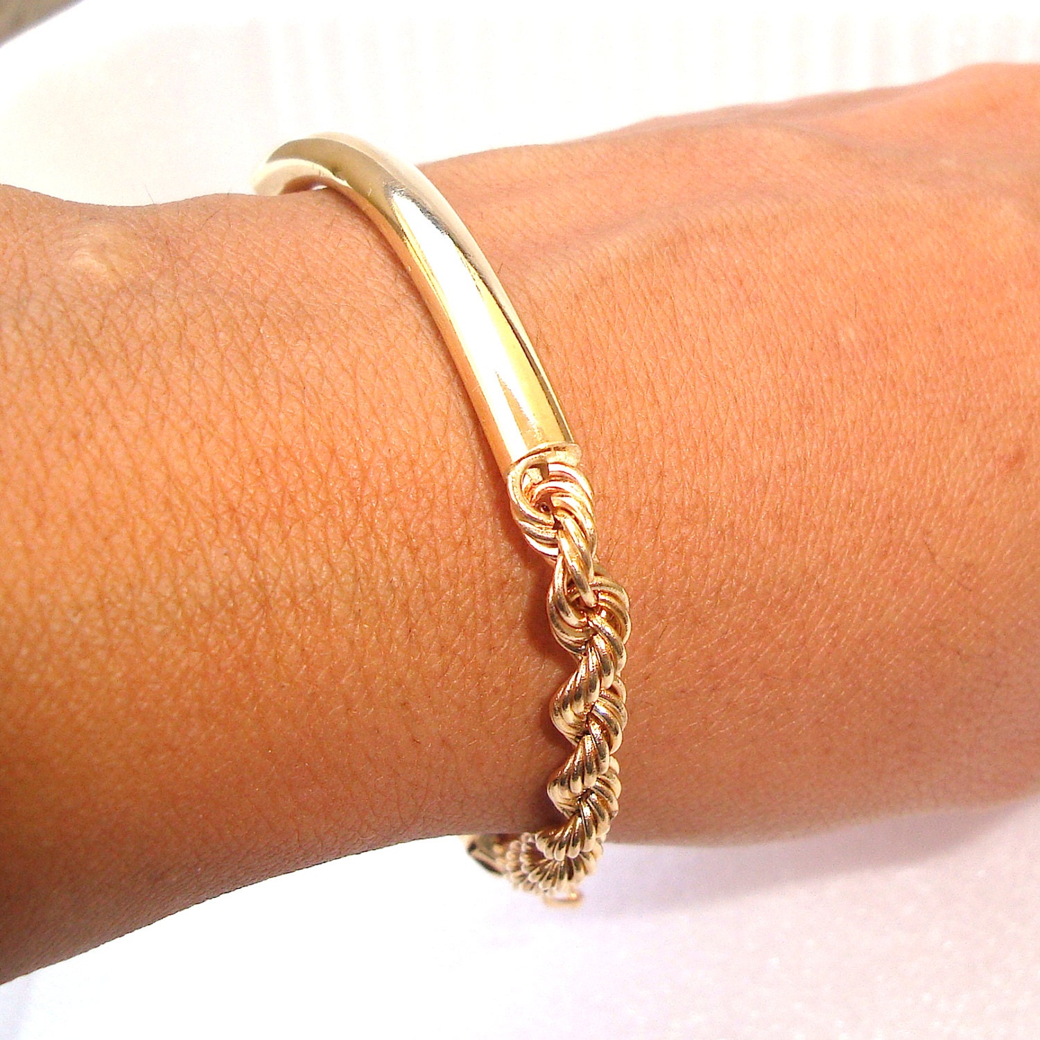 Retro Heavy Solid 14K Y Gold PAT 3308517 Rope by diamondsbysheena