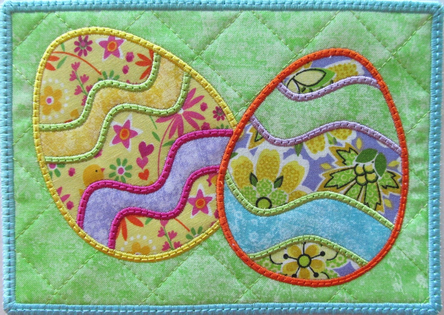 Machine Embroidery Design-ITH-Mug Rug-Applique' Easter