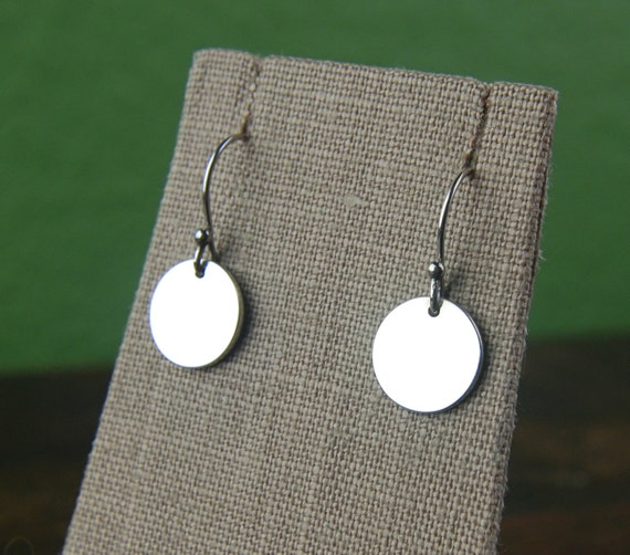 Small or large round drop earrings in sterling by jersey608jewelry