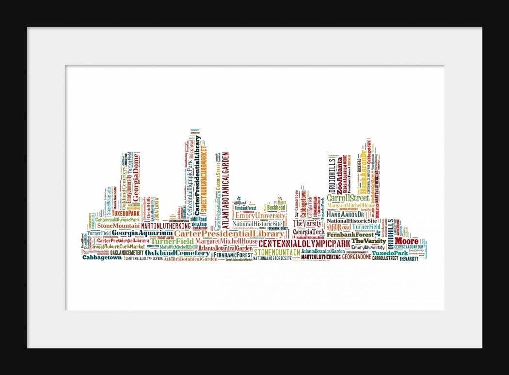 Atlanta Georgia Skyline Word Art Typography Color
