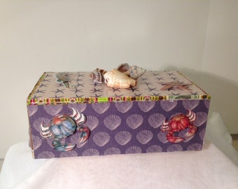 Items similar to Curio/ Treasure Box, Polymer Clay Covered Cigar Box ...