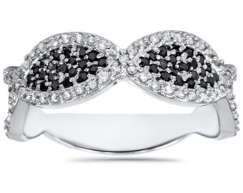 Notched Diamond Wedding Ring .55CT Curved Anniversary by Pompeii3