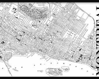 New York City Map 1890 Map of New York Newark by TheMapShop