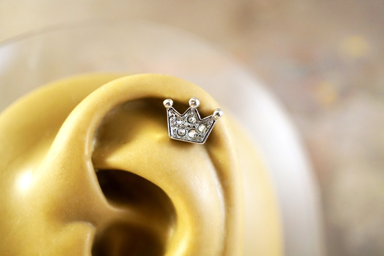 Sparkly Princess Crown Cartliage Earring Tragus Conch Helix