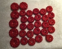 Popular items for red vintage buttons on Etsy