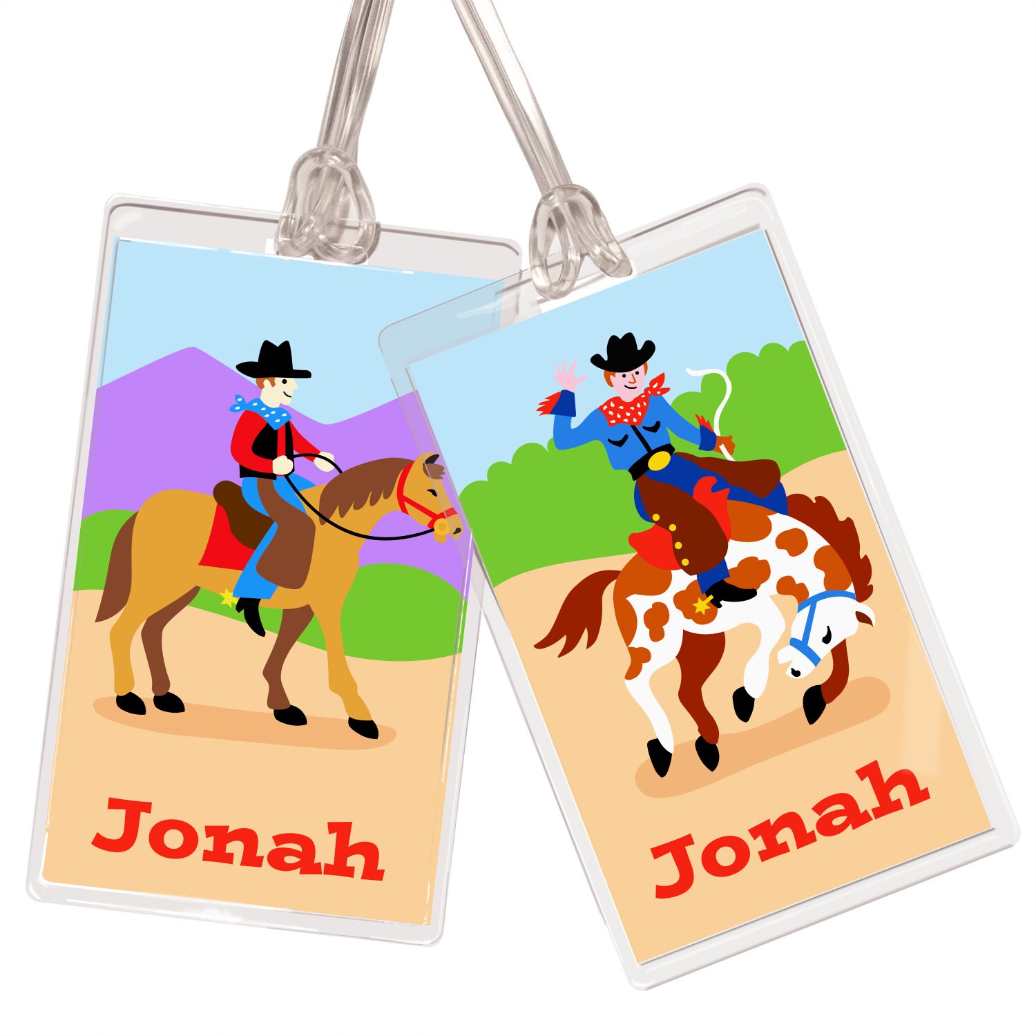 Kid's Personalized Cowboy Name Tag Set