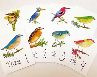 Bird table numbers Bird table tent cards Wedding by LeafDecor