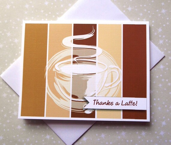 Thanks a Latte Coffee Color Block Thank You Cards 8ct