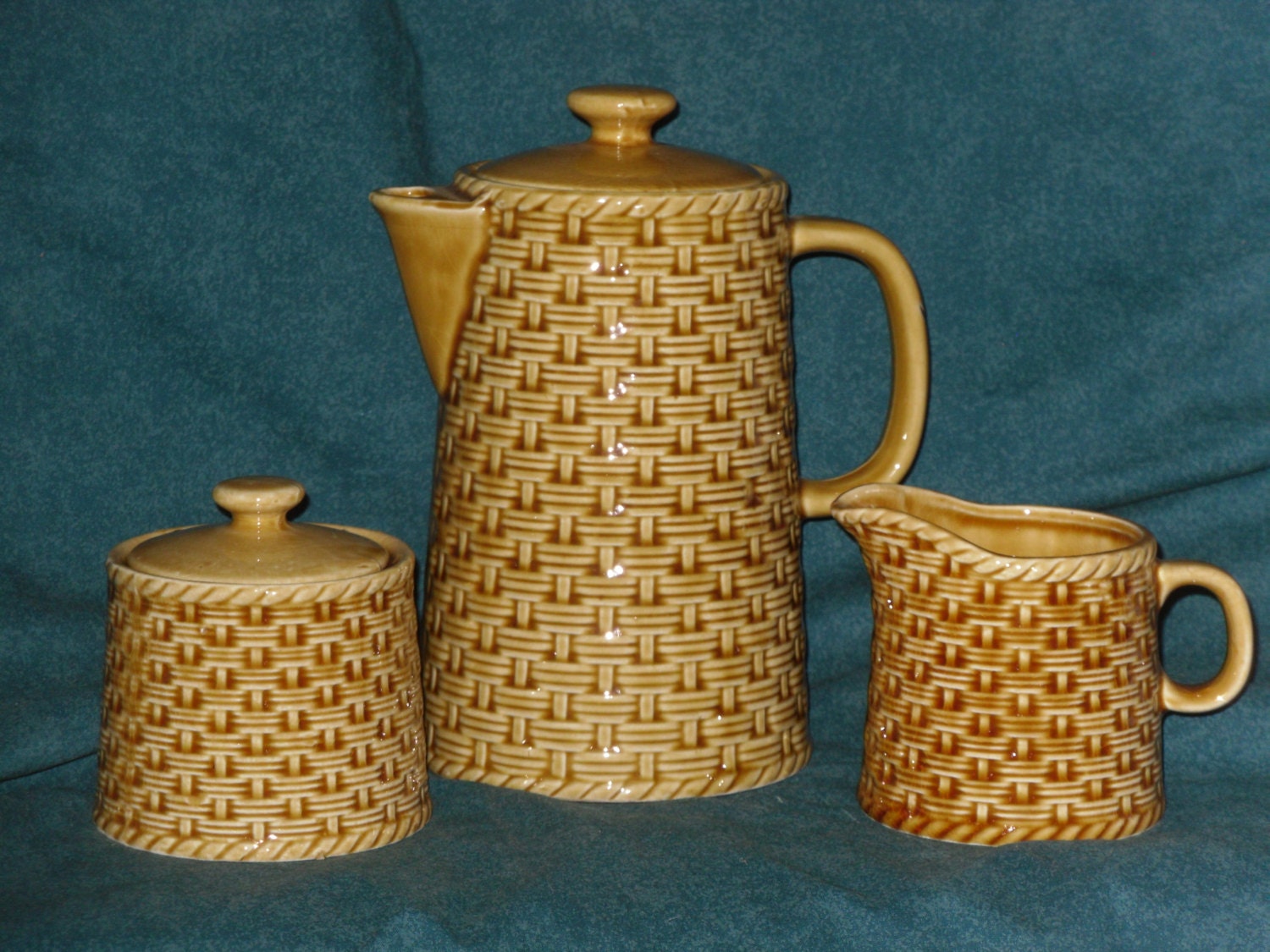 Coffee Tea Server Set With Cream Pitcher And Sugar Bowl Ceramic