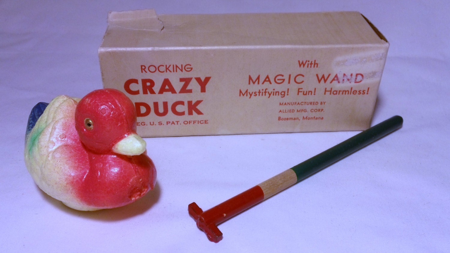 Vintage Rocking Crazy Duck with Magic Wand 1960's