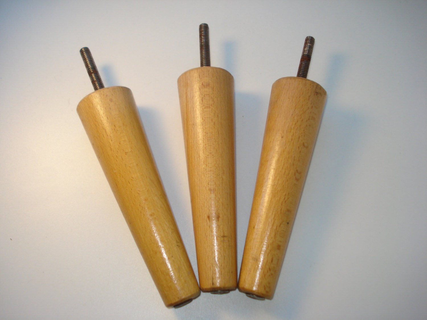 Set of Three Wood Chair Legs – Light Brown Tapered Wooden – Furniture ...