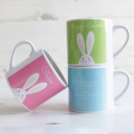 Personalised Easter Rabbit Mini Mug Coffee Tea Cup Bunny