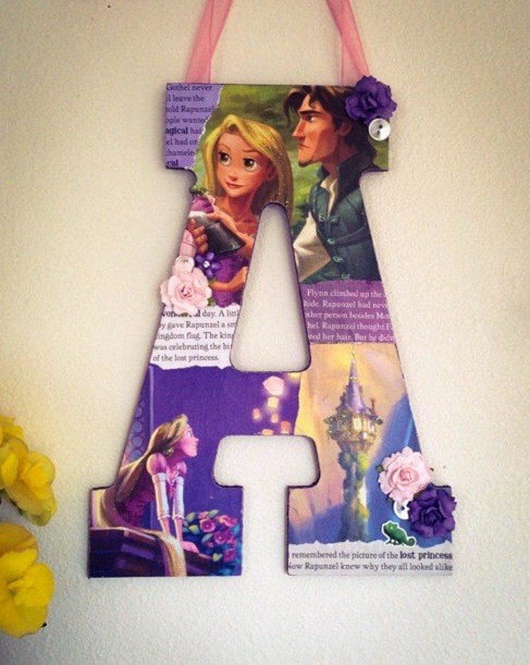 Any Rapunzel Letter from Tangled Disney Wooden by SpikaInteriors