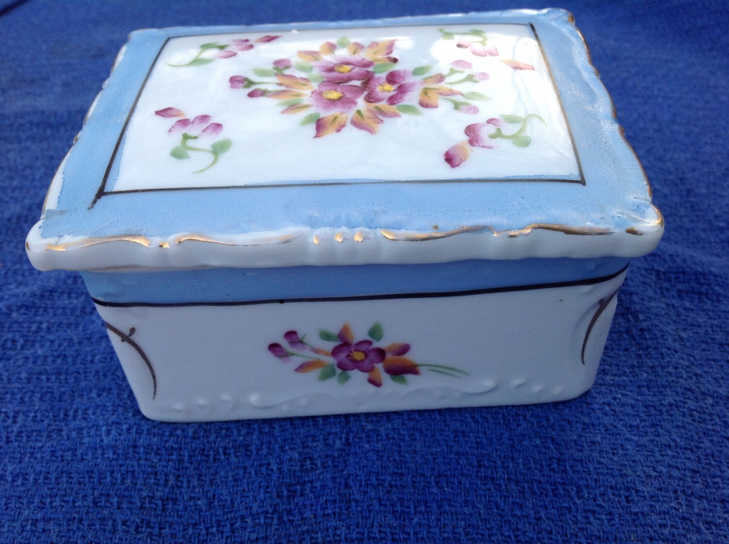 Vintage Meiko China Trinket Box Made In Japan