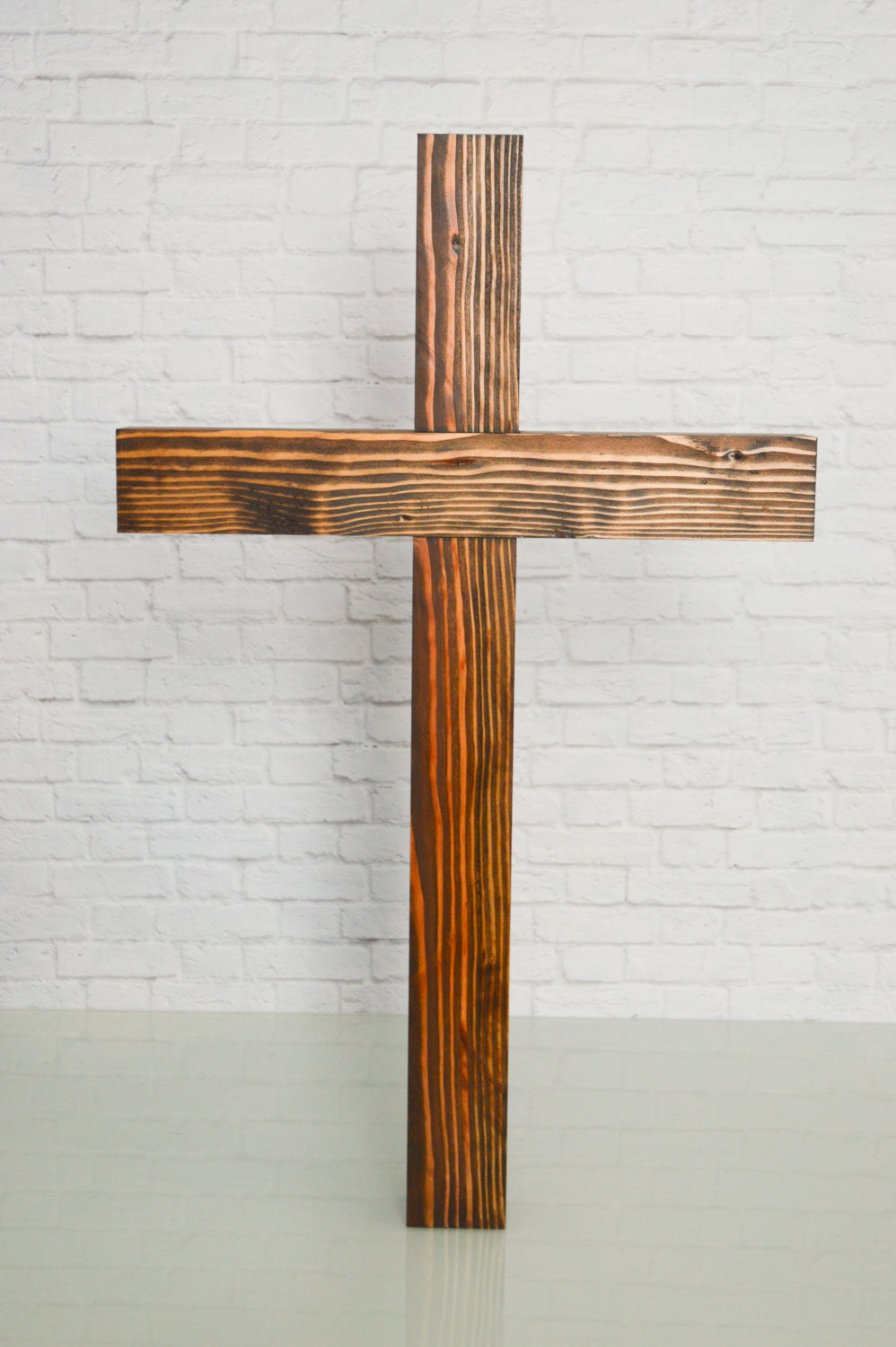 Extra Large Wood Cross rustic re-purposed wood by FQSTUDIOS