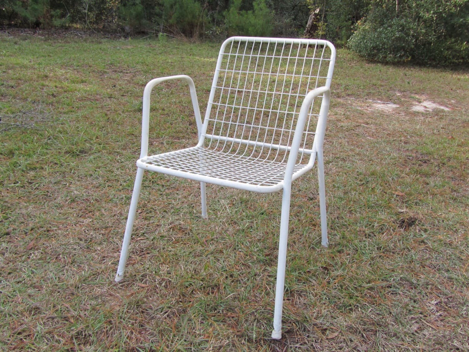 Retro White Patio Chair, Mid Century Chair, Retro Chair, Retro White ...