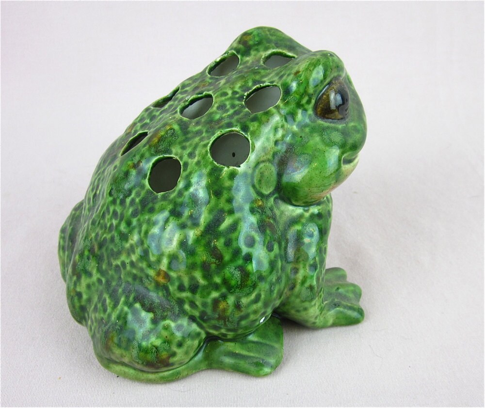 Vintage Flower Frog Hand Painted Ceramic Atlantic Mold