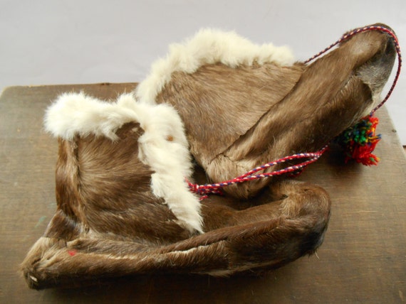 Vintage Laplander Saami boots Reindeer fur boots Real fur